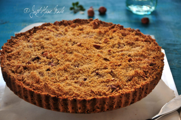 Raspberry Pear Tart with Hazelnut Crust - Just Homemade