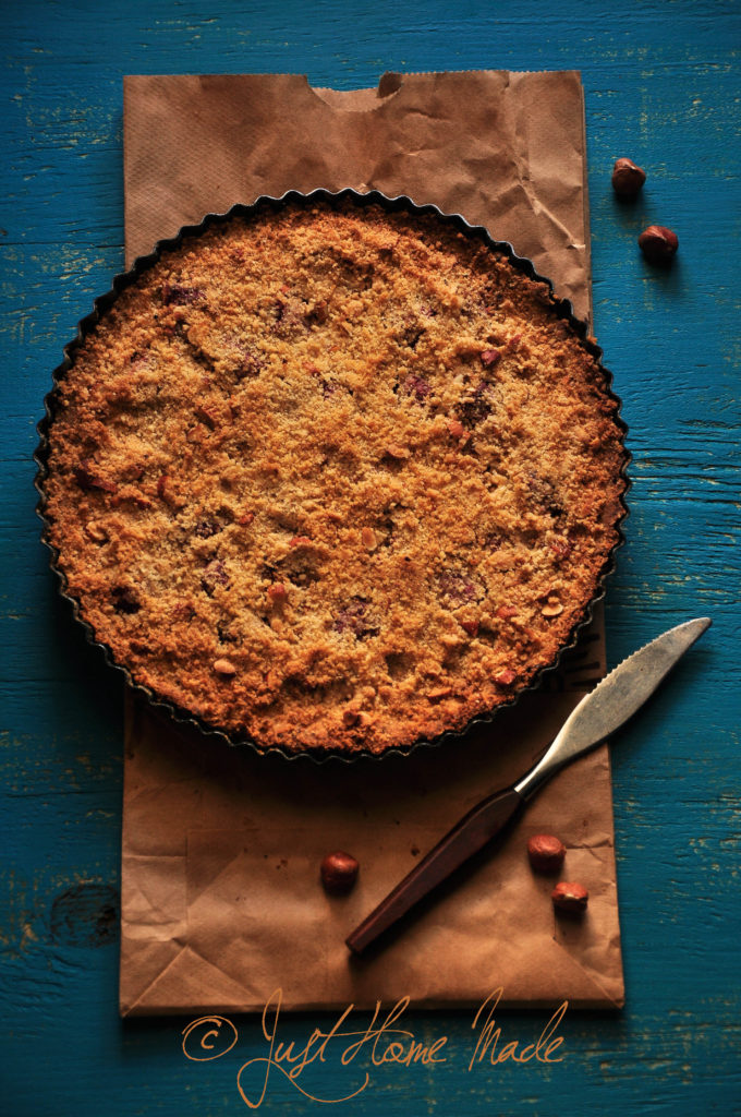 Raspberry Pear Tart with Hazelnut Crust - Just Homemade